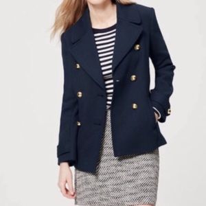 LOFT | Jackets & Coats | Loft Lightweight Navy Blue Double Breasted ...